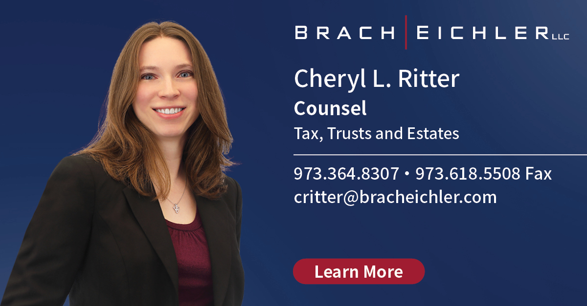 Cheryl L. Ritter | Brach Eichler LLC