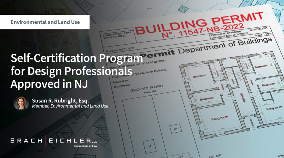 Self-Certification Program for Design Professionals Approved in NJ