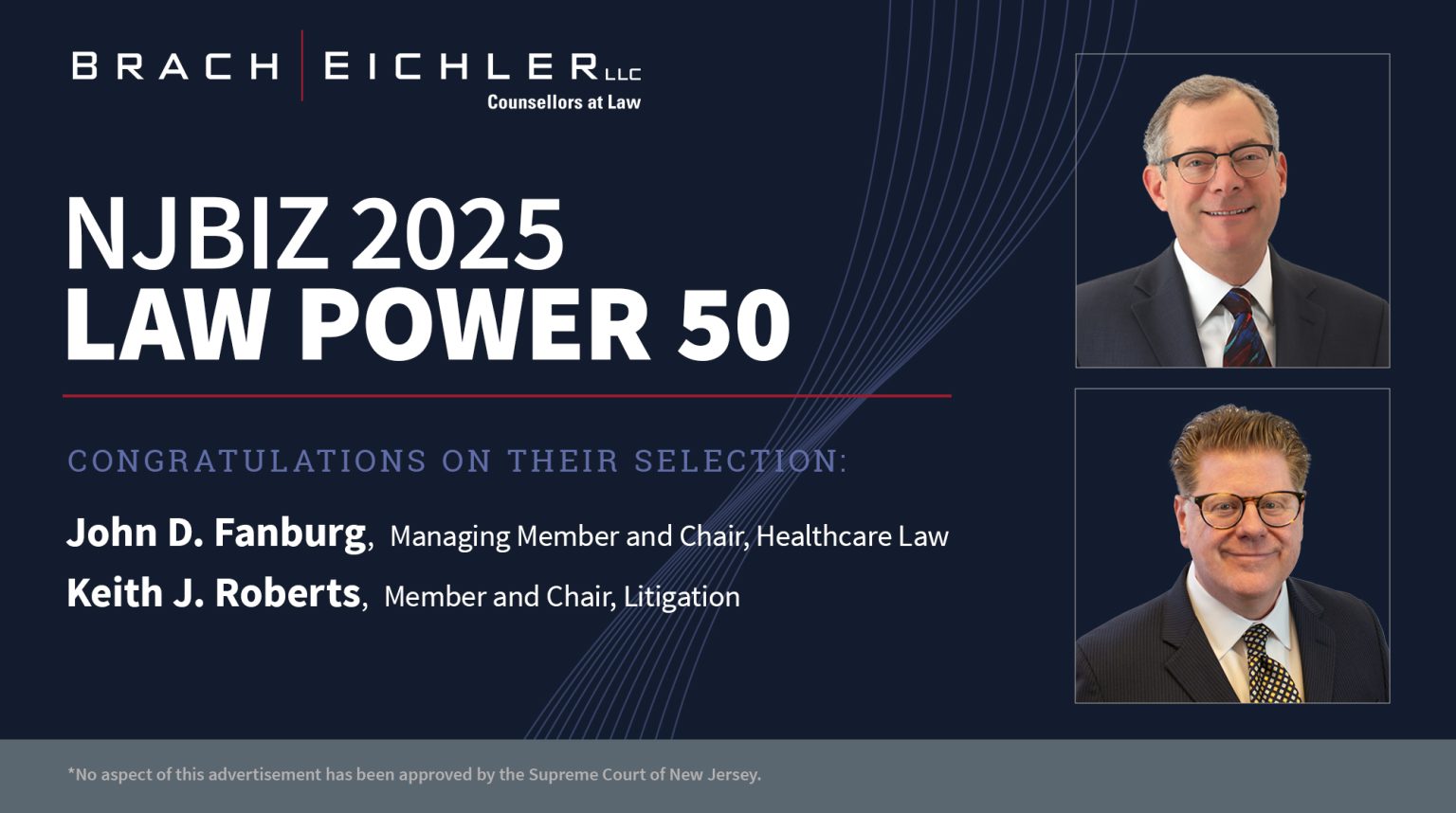 Brach Eichler’s John D. Fanburg and Keith J. Roberts Named to NJBIZ ...