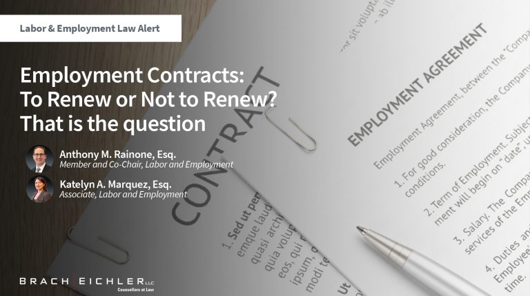 Employment Contracts: To Renew or Not to Renew? That is the question