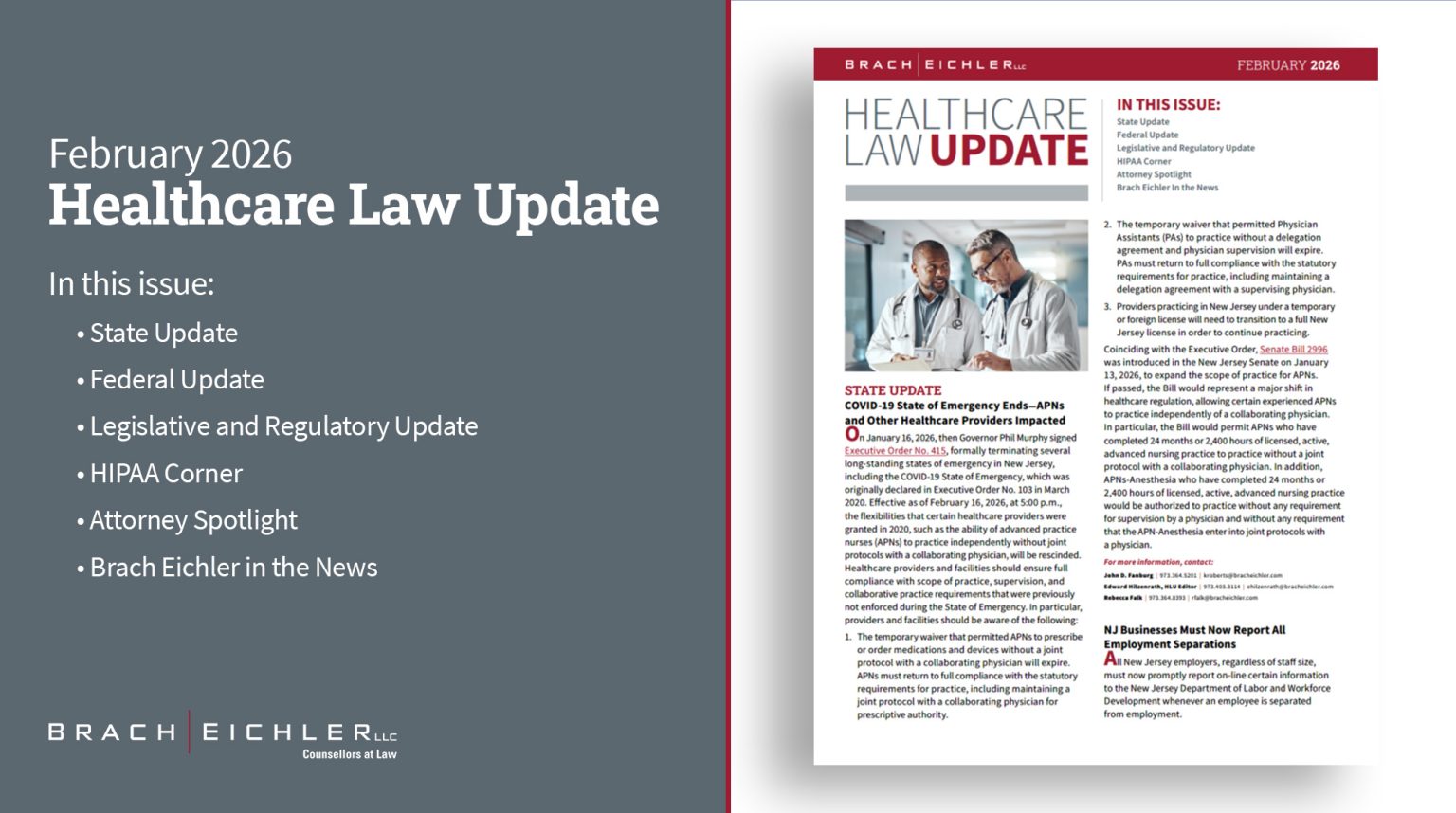 Healthcare Law Update – February 2026 | NJ & Federal