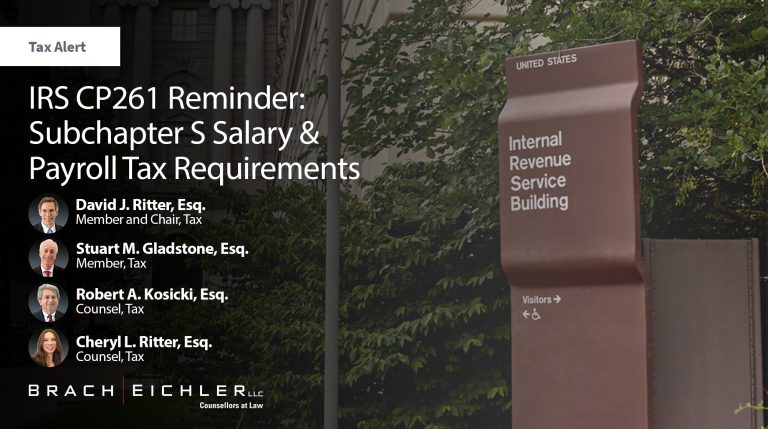 IRS CP261 Reminder: Subchapter S Salary & Payroll Tax Requirements